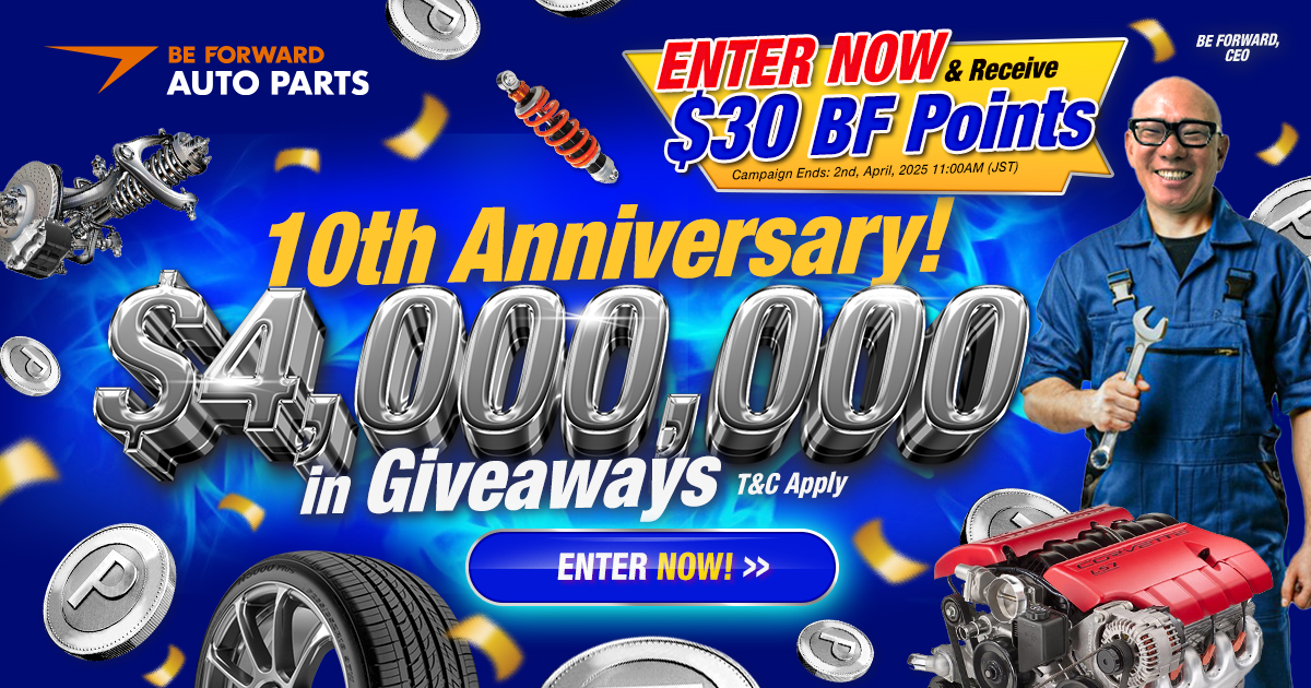 BE FORWARD AUTO PARTS 10th Anniversary! $4,000,000 in Giveaways